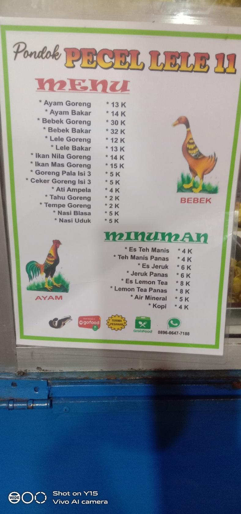 Menu at Pondok pecel lele 11 restaurant, Bogor