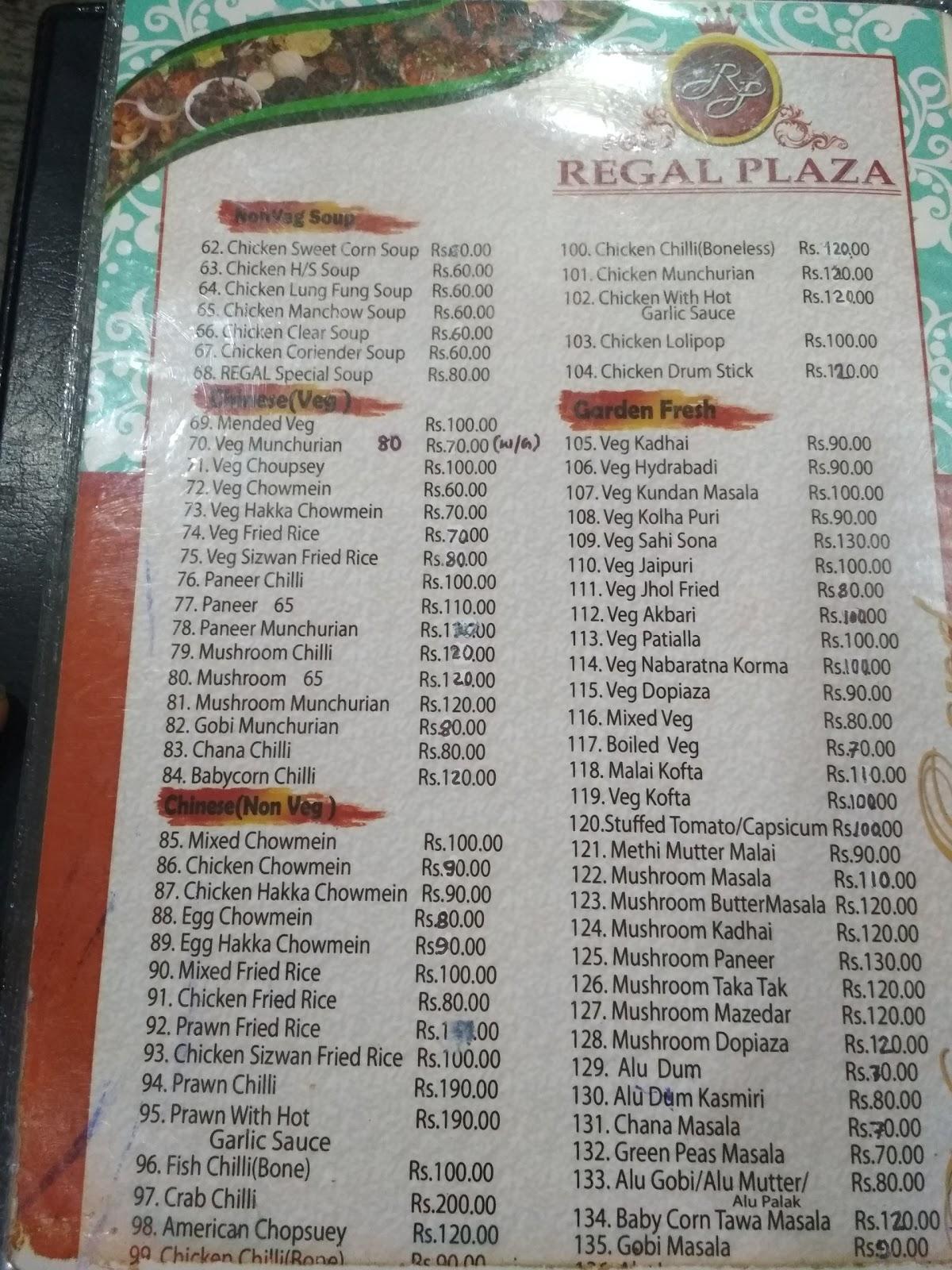 Menu at Restaurant Regal Plaza, Titilagarh