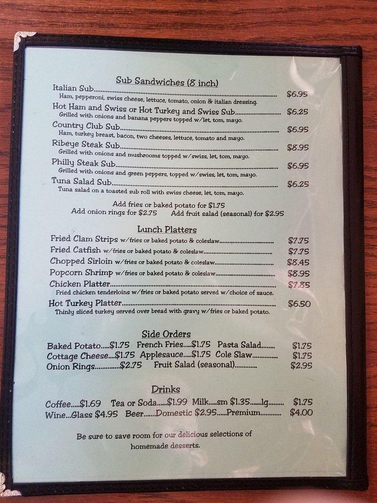 Menu at Country Cafe, Hot Springs, Sam Snead Hwy