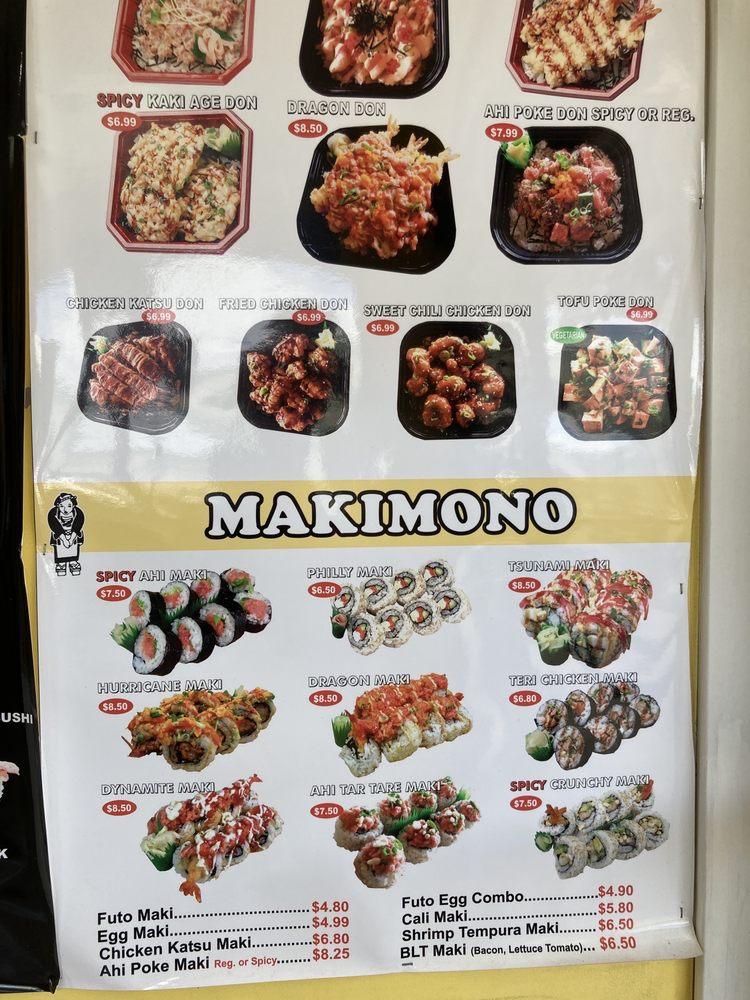 Menu at Kozo Sushi restaurant, Honolulu, S King St