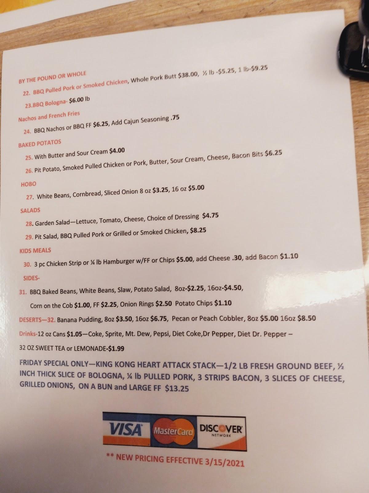 Menu at Southern Comfort BBQ and More, Dyersburg