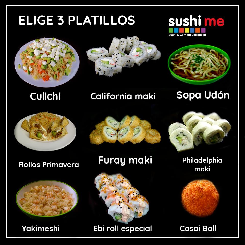 Menu at Sushi Me cafeteria, Guadalajara, Calle Montes de Oca S/N