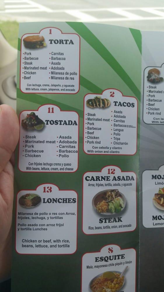 Menu at La Preferida restaurant, Melbourne, Aurora Rd