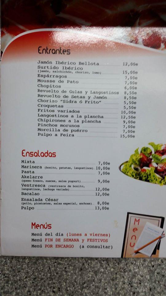 Carta del restaurante AKELARRE TABERNA, Bermeo
