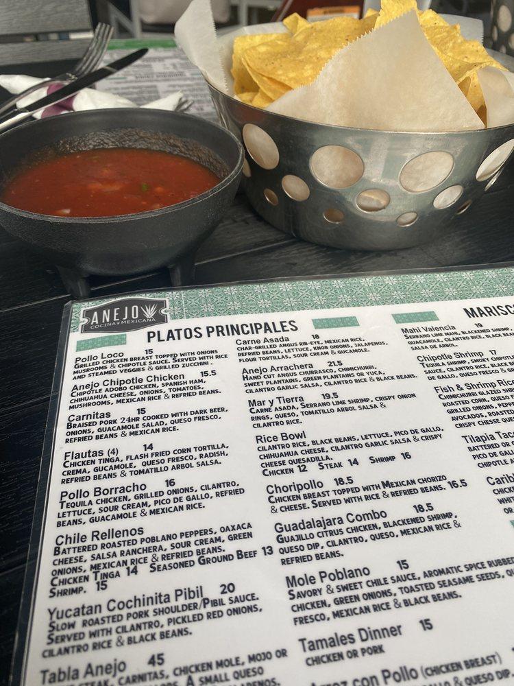 Menu at Anejo Cocina Mexicana Ponte Vedra restaurant, Ponte Vedra Beach