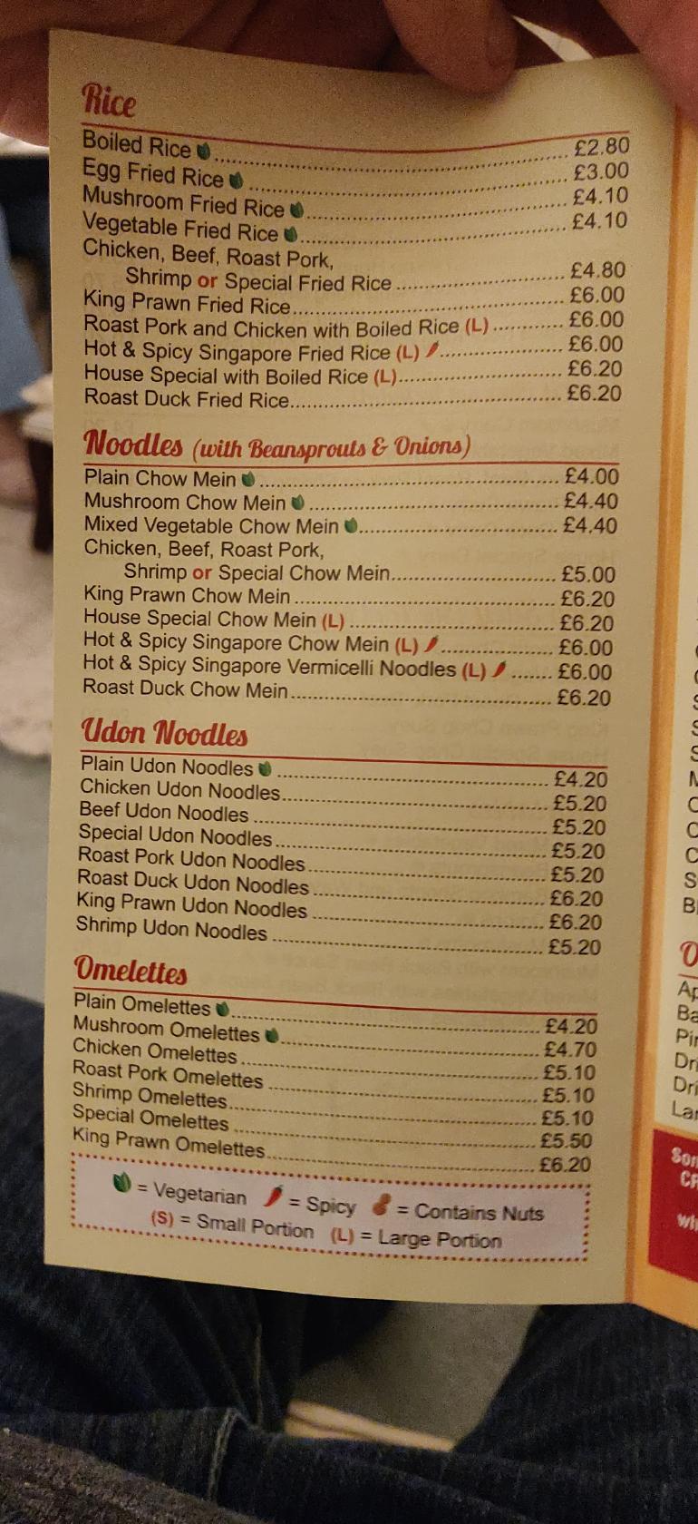 Menu at Golden House fast food, Farnborough