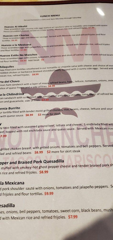 Menu at No Manches Wey restaurant, Orange Park