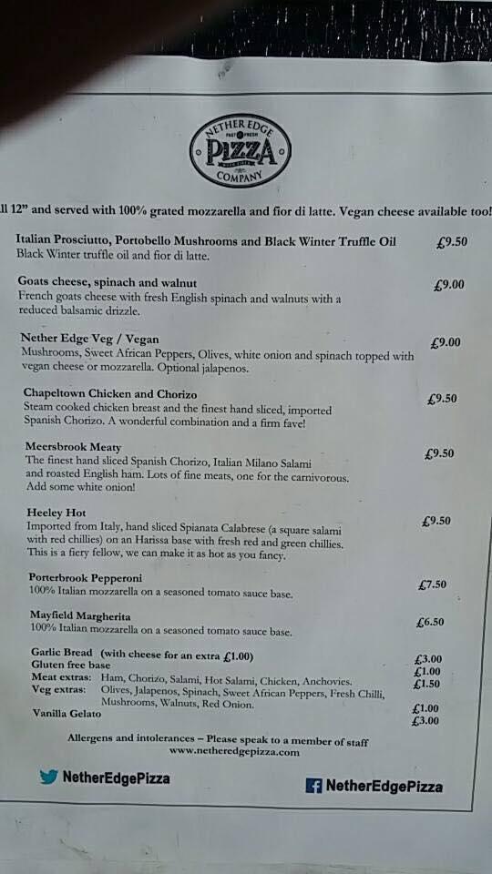 Menu at Norfolk Arms pub & bar, Sheffield, 8 Penistone Road Grenoside