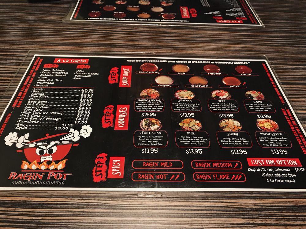 Menu at Ragin Pot restaurant, Port Hueneme