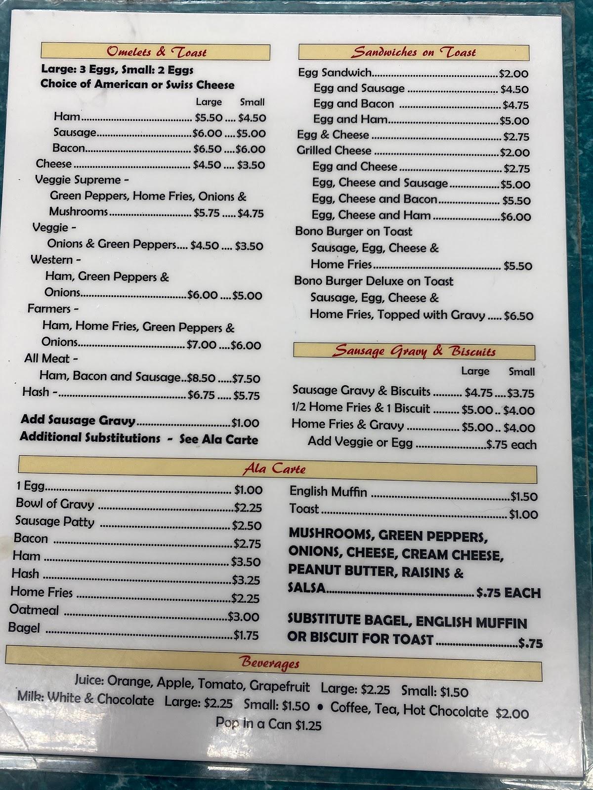 Menu at Curtice Hy flash pub & bar, Oregon