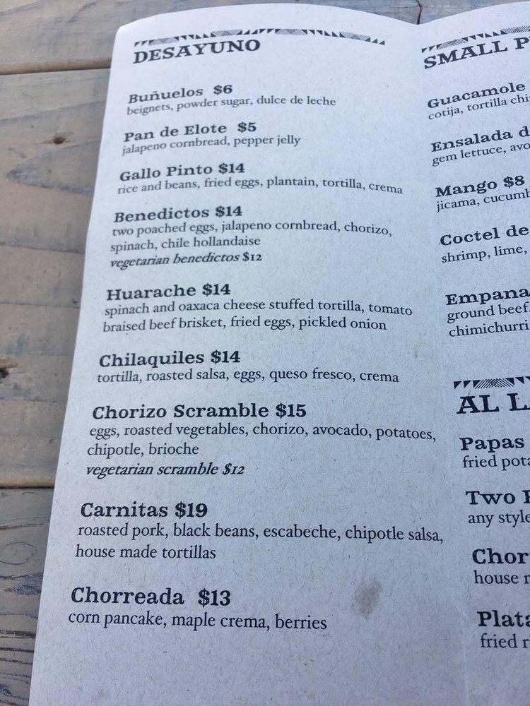 Menu at El Techo pub & bar, San Francisco
