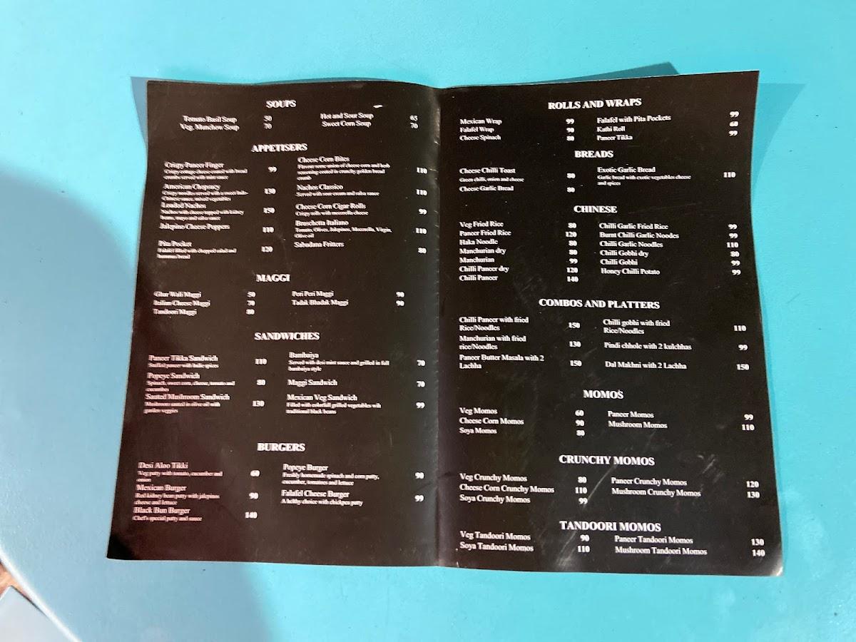 Menu at Hungry Head, Jaipur