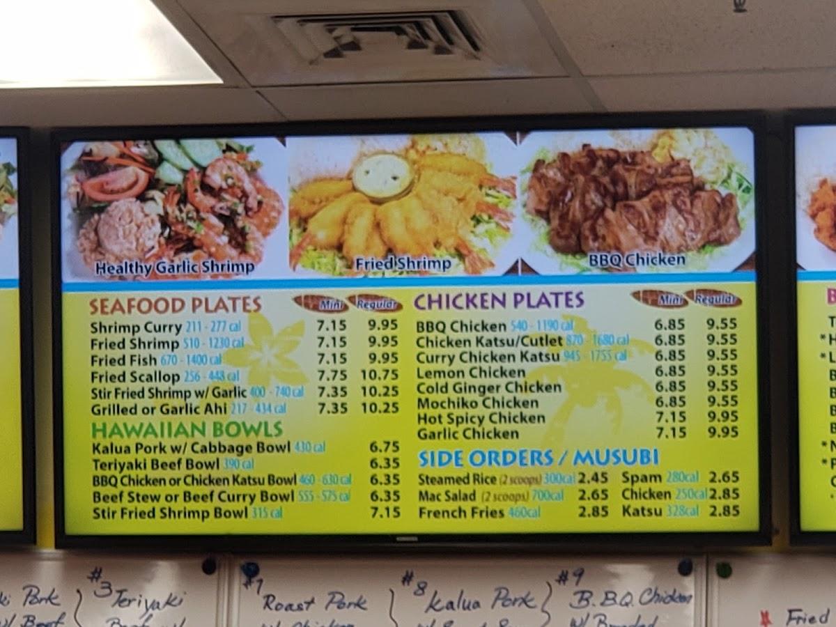 Menu at L&L Hawaiian Barbecue, Pearl City, Makolu St