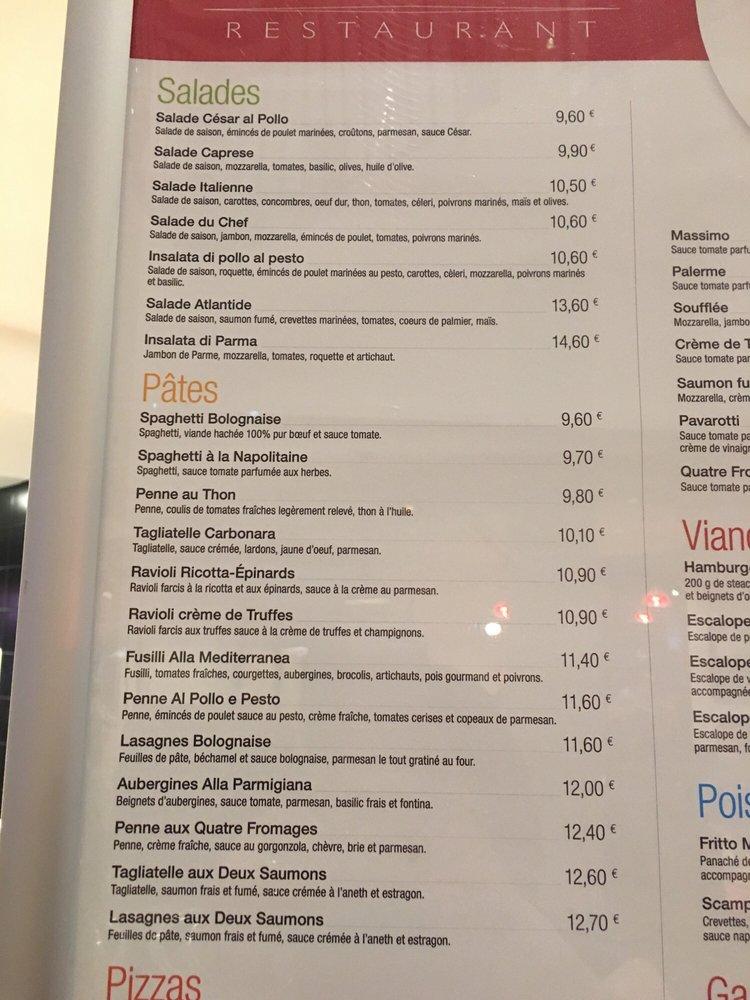 Menu at SHINKO OPERA restaurant, Paris, 27 Bd des Italiens