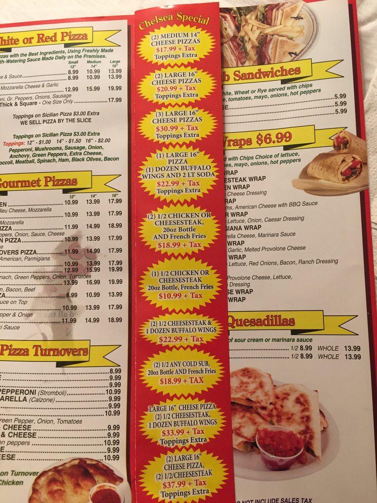 Menu at Chelsea Pizza II pizzeria, Atlantic City, Atlantic Ave # A