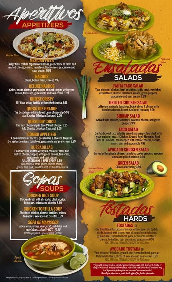 Menu at Casa Mexico1 Belton restaurant, Belton