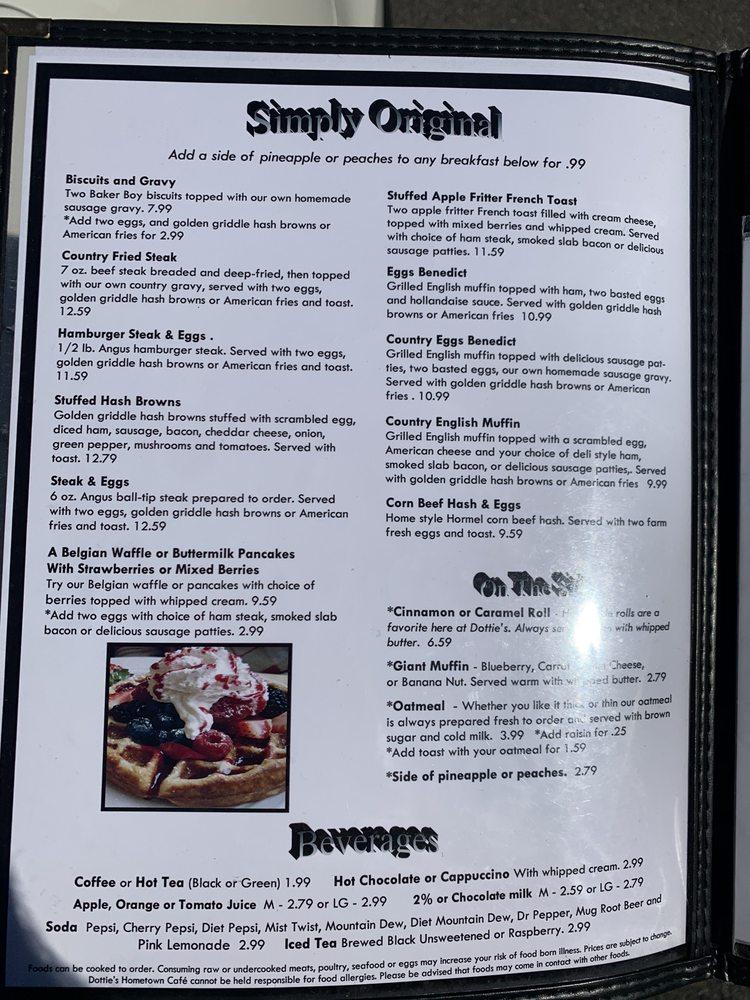 Menu at Dotties Hometown Cafe & Beno's, Grand Rapids