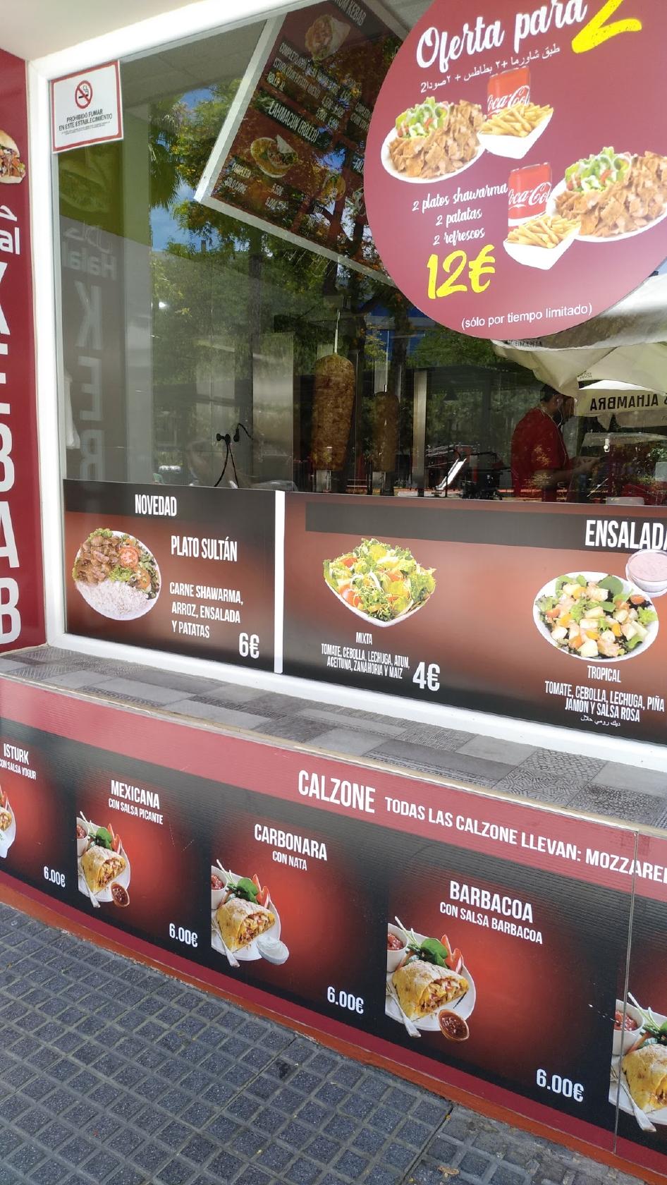Menu at Fast Food kebab, Málaga