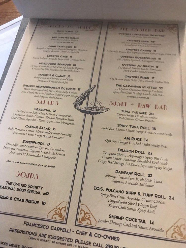 Menu at Marco Prime Steak & Seafood Restaurant, Marco Island