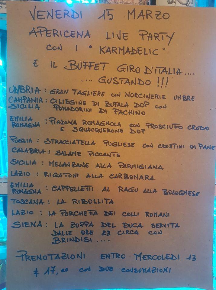 Menu at snack bar, Siena