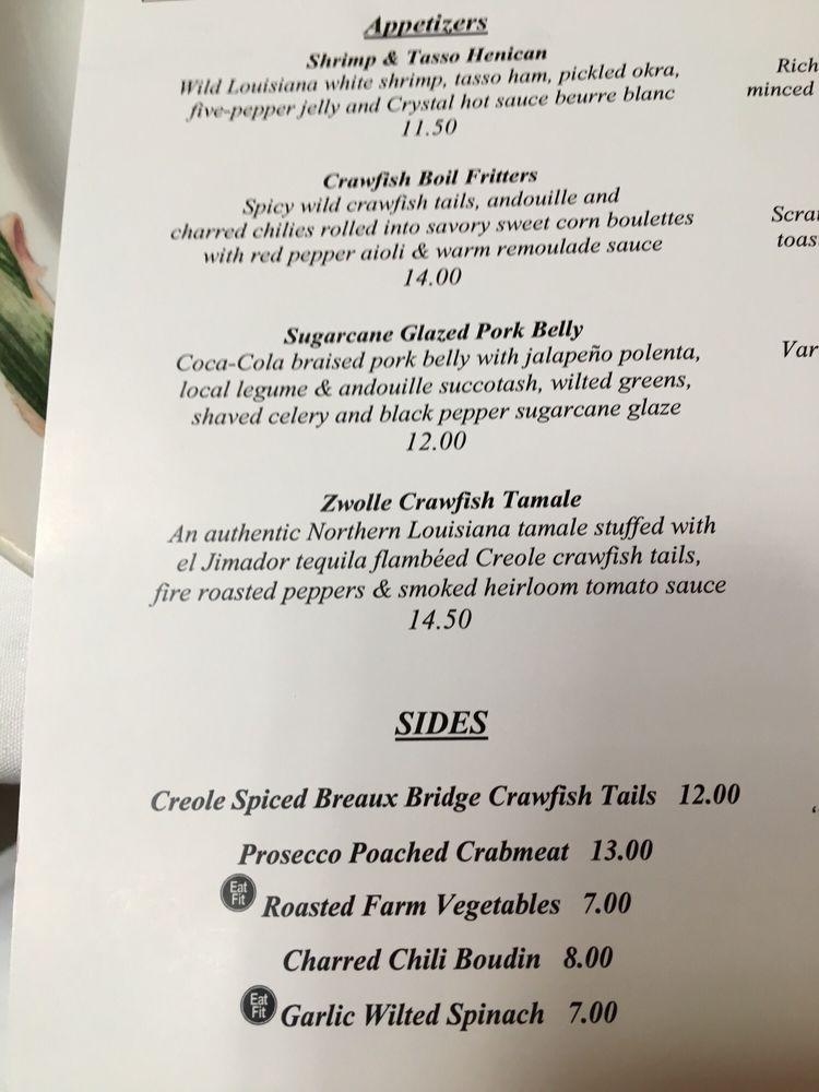 Menu at Commander's Palace pub & bar, New Orleans