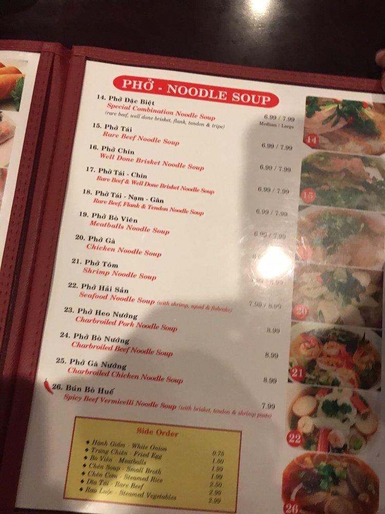 Menu at Pho Star Bowl restaurant, Riverside