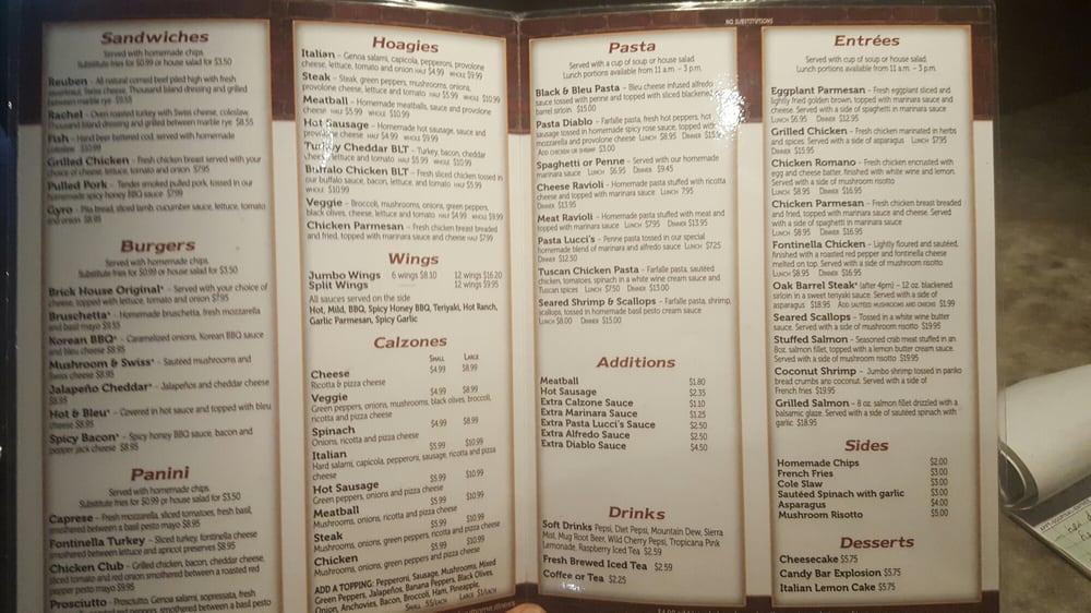 Menu at The Brick House Tap & Grill pub & bar, Irwin