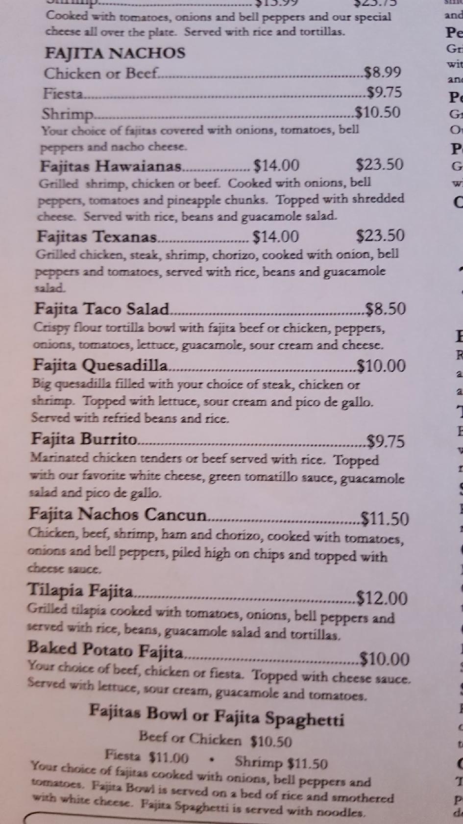 Menu at El Comal Mexican Restaurant, McCalla, AL-216 A