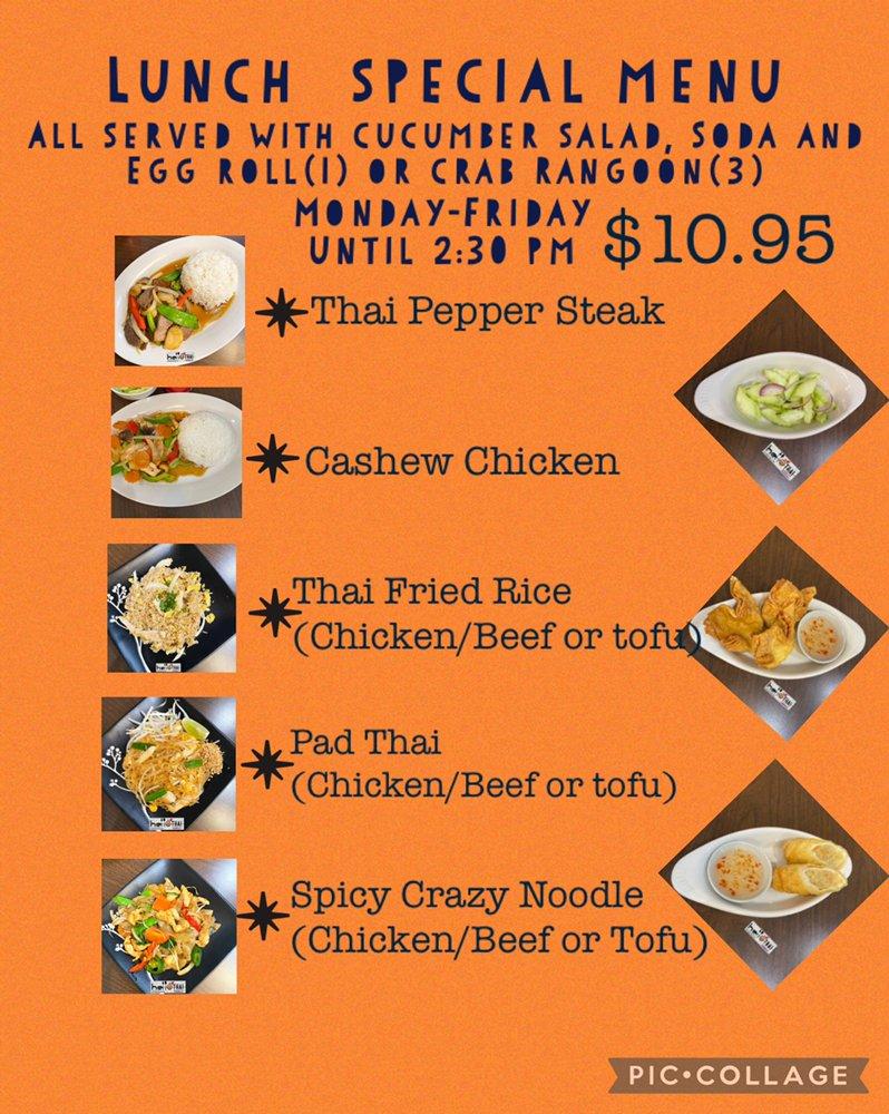 Menu at Hello Thai restaurant, Chicago