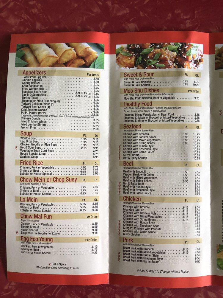 Menu at Jin's Asian Cuisine 2 restaurant, Keyser
