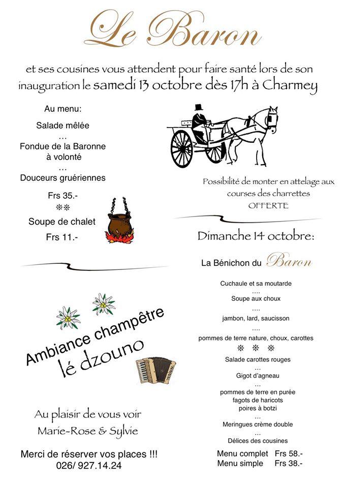 Menu da Le Baron, Val-de-Charmey