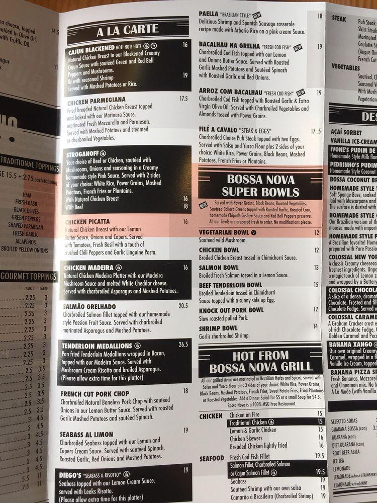 Menu at Bossa Nova Brazilian Cuisine Restaurant & Bakery, Hawthorne ...