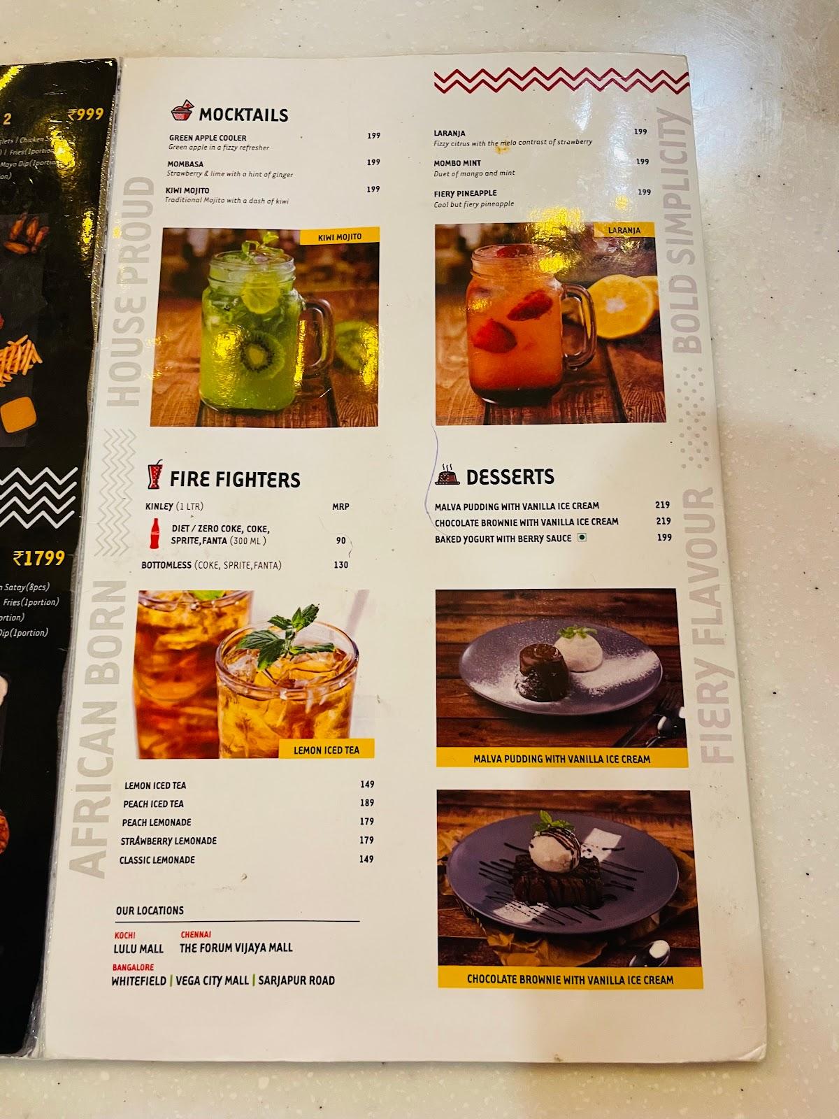 Menu at Galito's Flame Grilled Chicken, Kochi
