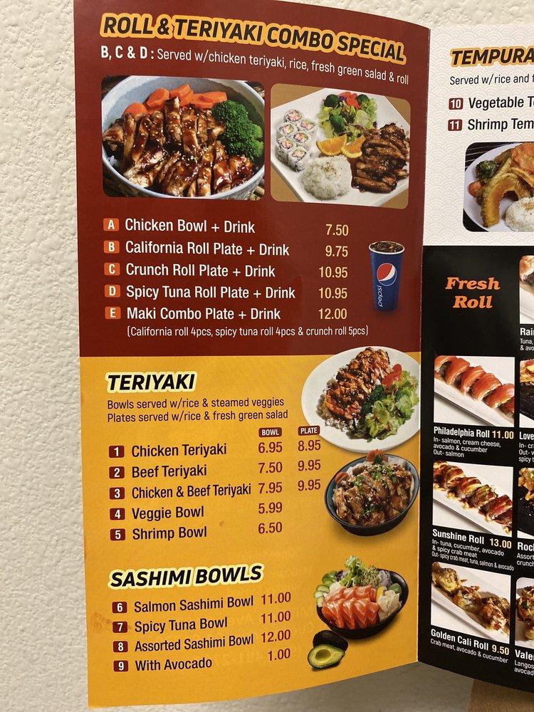 Menu at Rolling Rice restaurant, Rancho Cucamonga, Milliken Ave