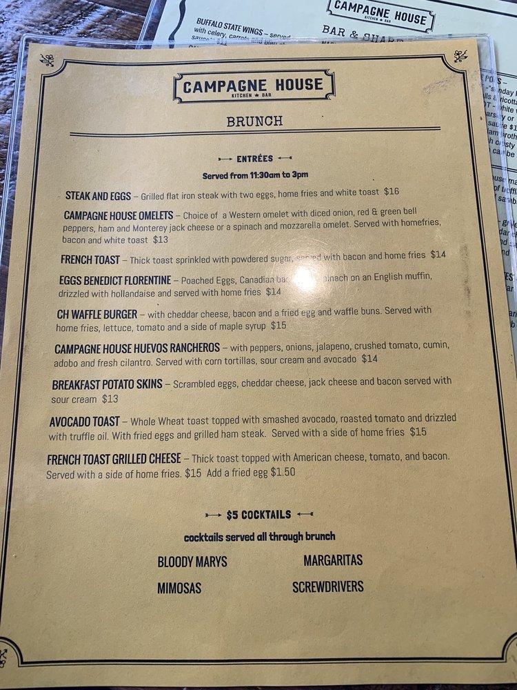Menu at Campagne House pub & bar, Bethpage