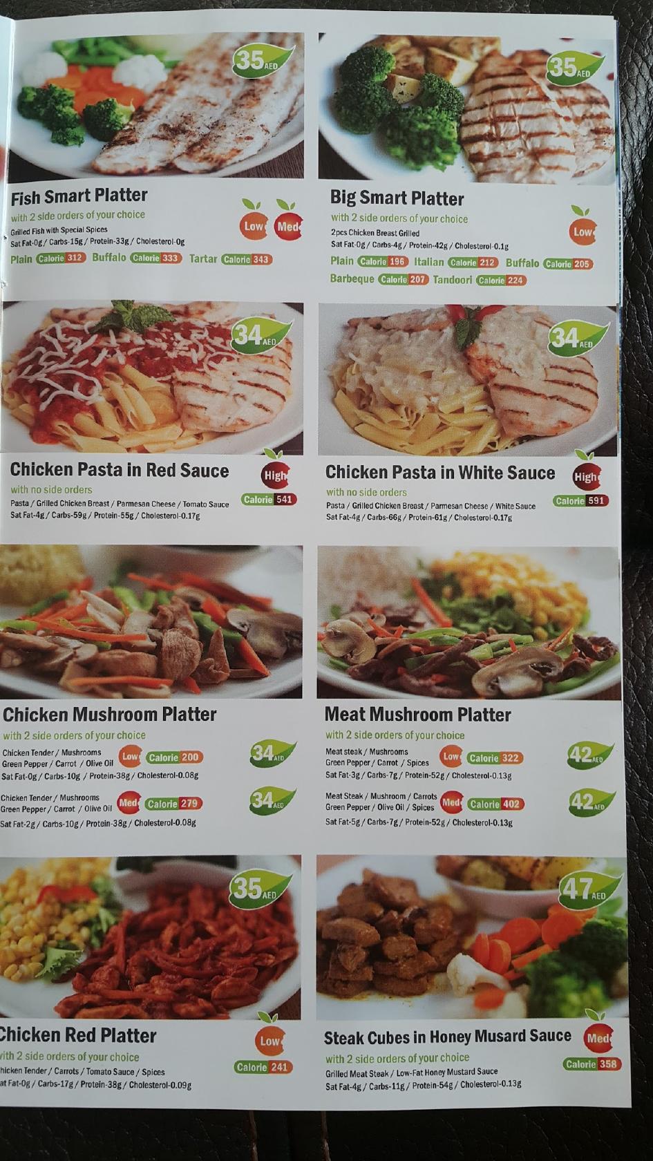 Menu at Eat Smart Totally Healthy cafeteria, Sharjah