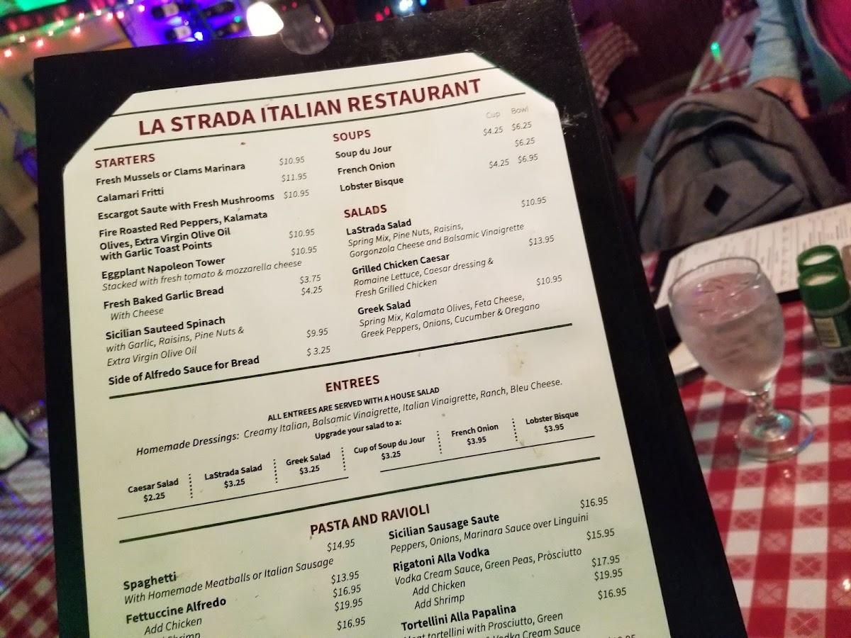 Menu at La Strada Italian Restaurant, Saint Augustine Beach