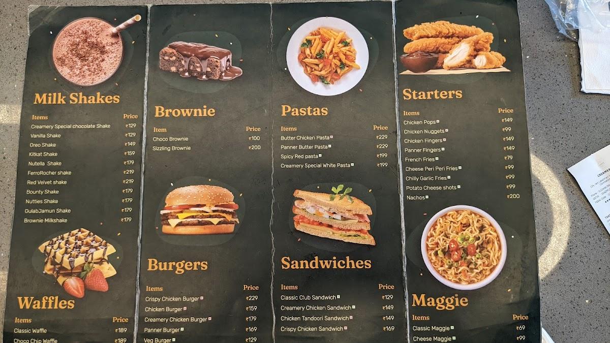 Menu at CREAMERY, Coimbatore