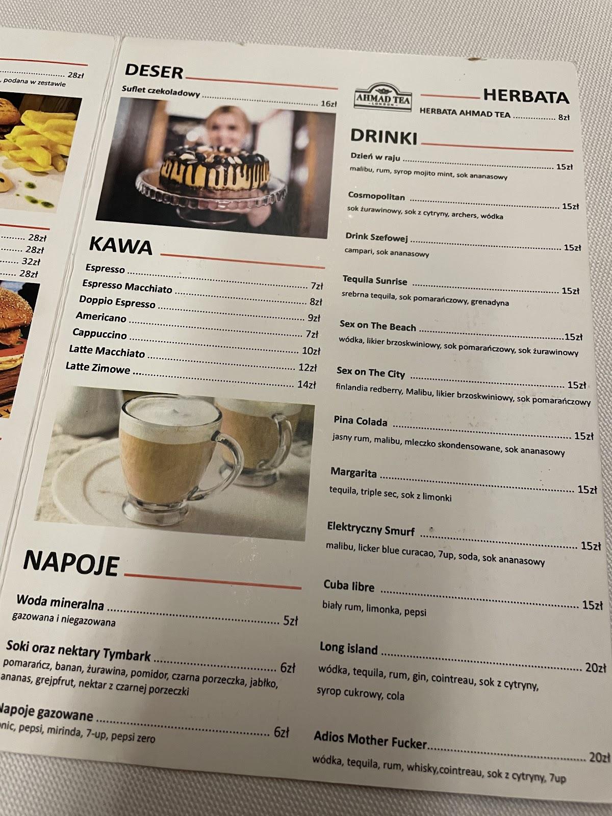 Menu at Cela Cafe&Restaurant, Janow Lubelski
