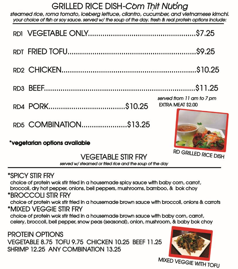 Menu at Pacific Rim Cafe, Rapid City