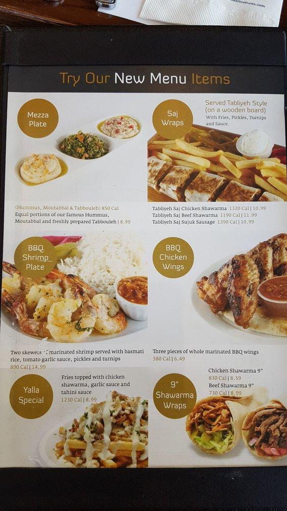 Menu at Paramount Middle Eastern Kitchen restaurant, Toronto, The Queensway