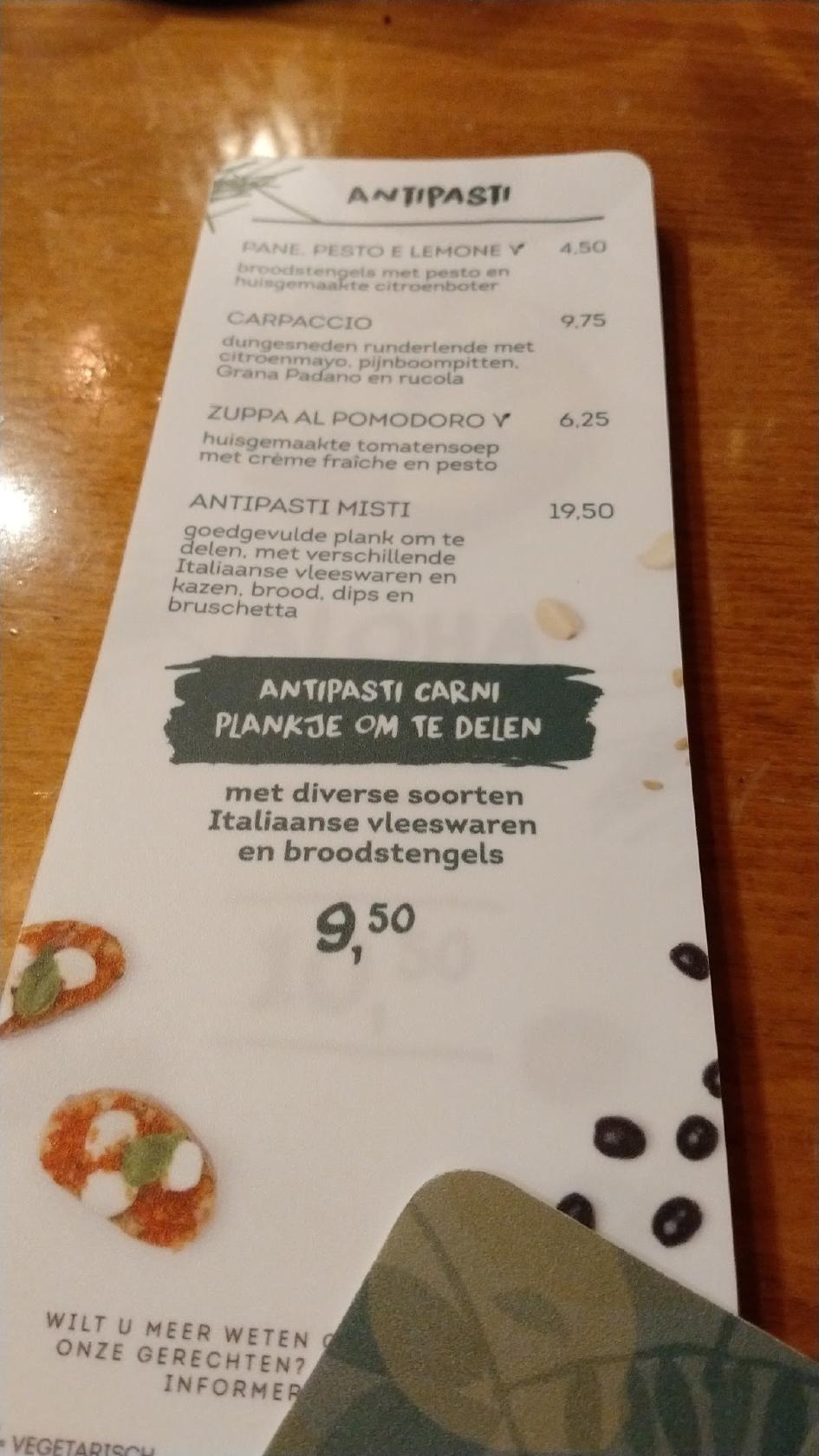 Carta de Pizza Limone, Eerbeek