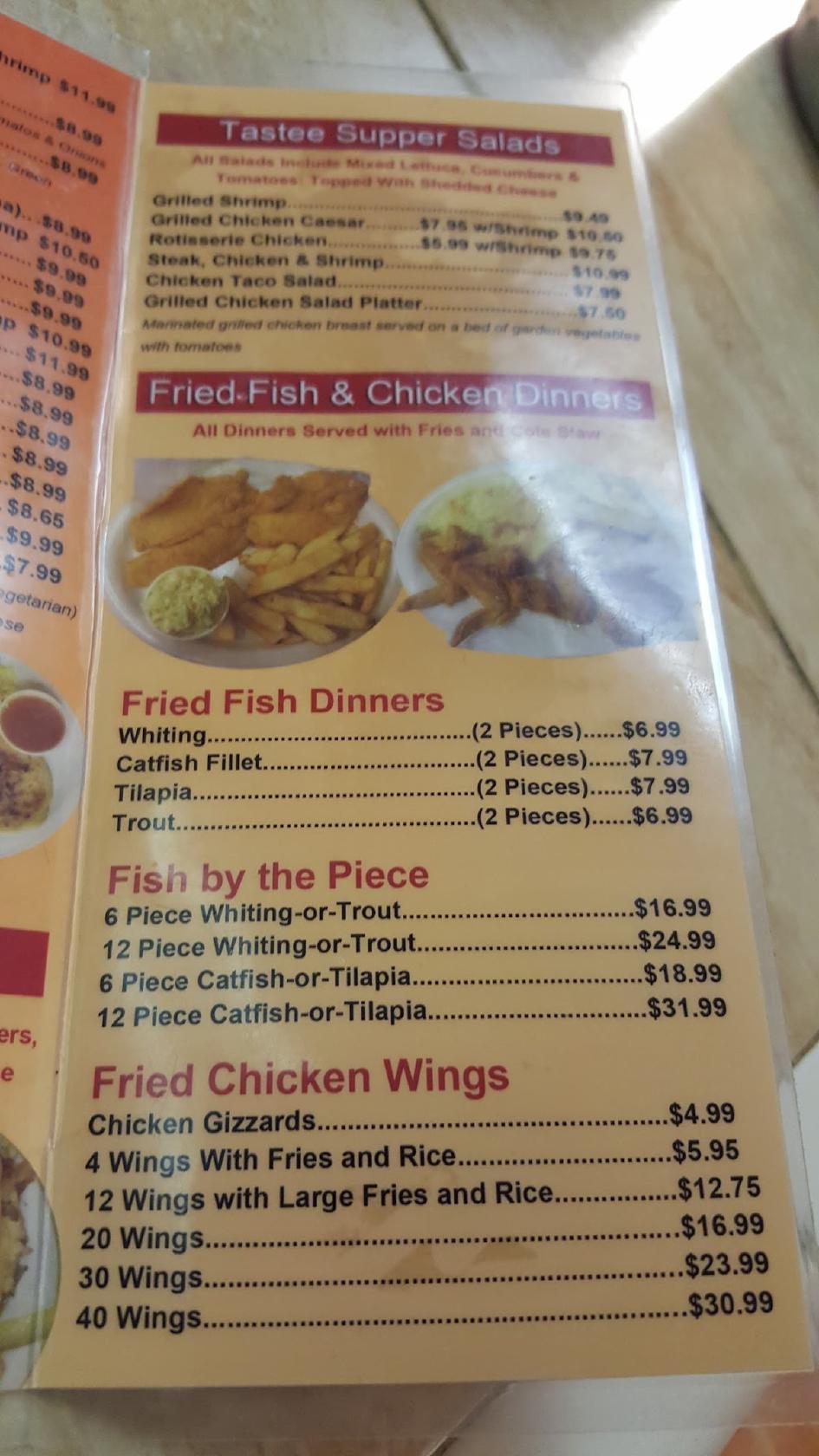 Menu at Tastee Chicken restaurant, Waldorf