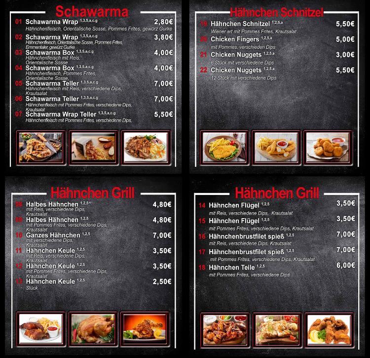 Menu at Chicken Point restaurant, Bayreuth