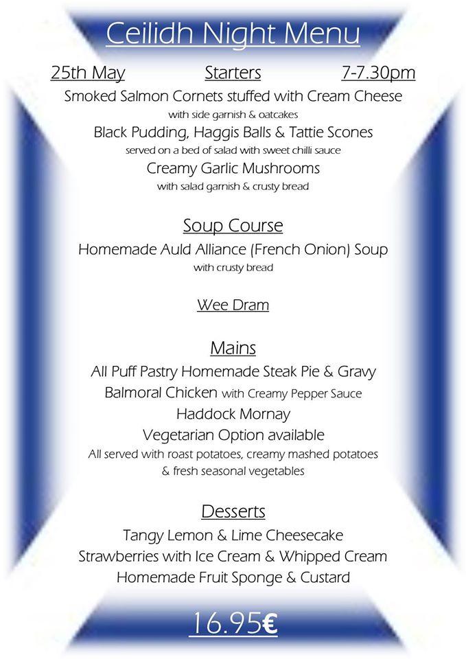 Menu at The Stagger Inn pub & bar, Rojales