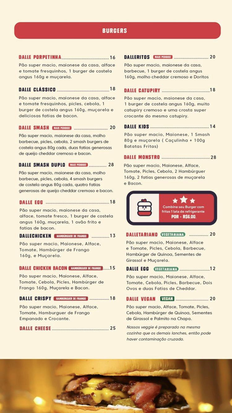 Menu at Dalle Burger & Pizza em metro restaurant, Ponta Grossa