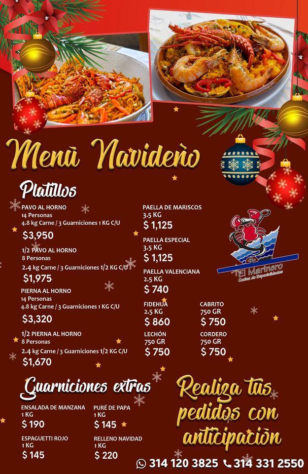 Menu at El Marinero Restaurante, Manzanillo