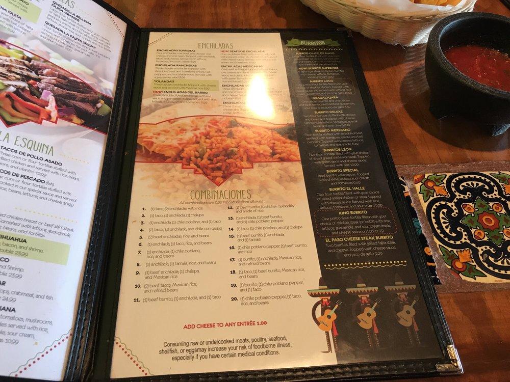 Menu at Cinco De Mayo Mexican Bar And Grill, Bardstown