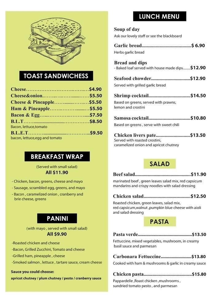 Menu at Dawn Til Dusk Cafe & Restaurant, Te Awamutu