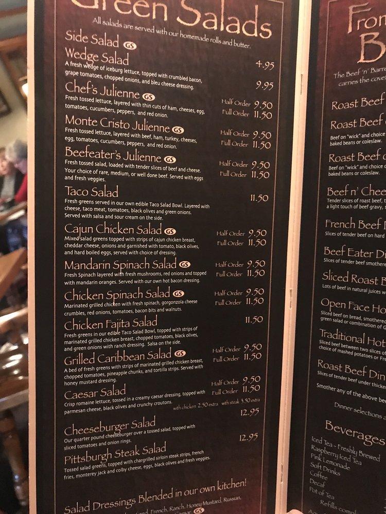 Menu at Beef-N-Barrel, Olean